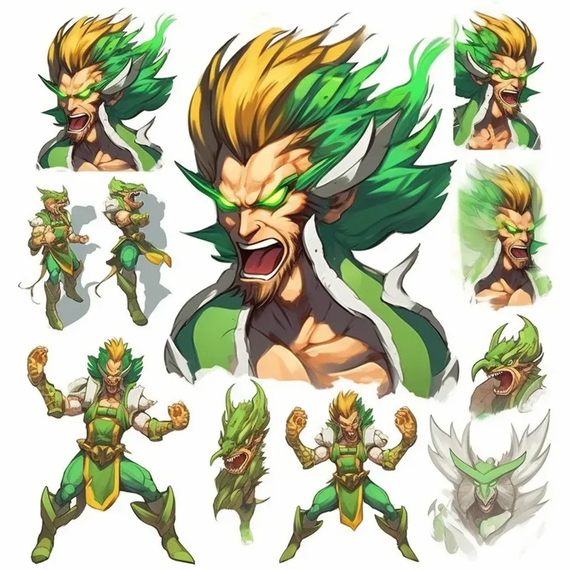 2D Game Character Sheets Midjourney Prompt | PromptBase