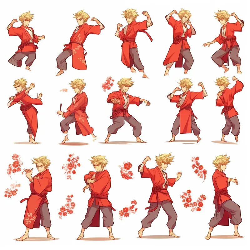 2D Game Character Sheets Midjourney Prompt | PromptBase