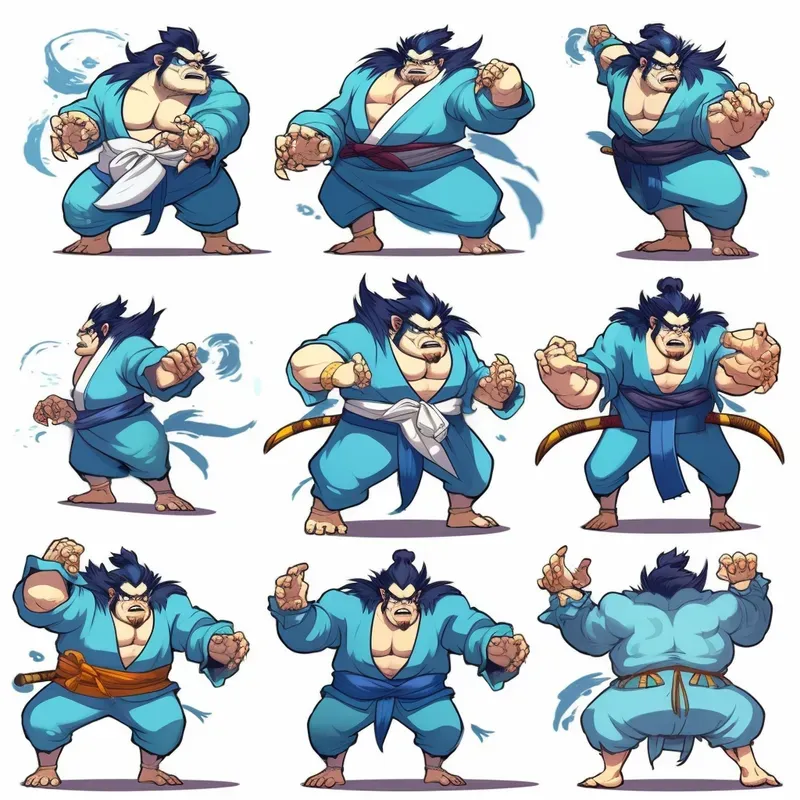 2D Game Character Sheets Midjourney Prompt | PromptBase