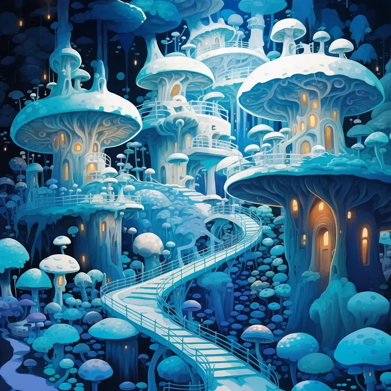 Miyazaki Escher Paradoxical Fusion Art Midjourney Prompt | PromptBase