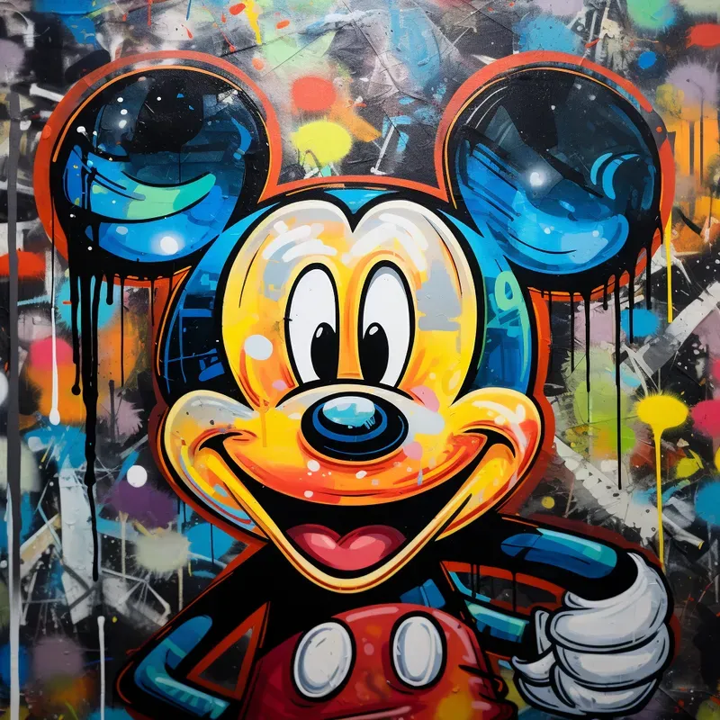 Lichtenstein Disney Fusion Pop Art Midjourney Prompt | PromptBase