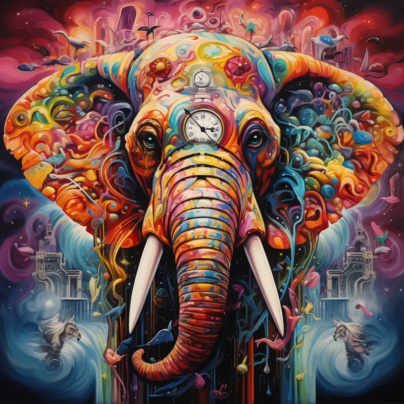 Dali Surreal Psychedelic Fusion Paints Midjourney Prompt | PromptBase