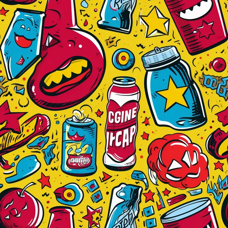 Crazy Pop Art Seamless Patterns Midjourney Prompt | PromptBase