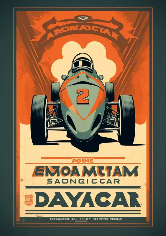 Pop Art Vintage Racing Poster Designs Midjourney Prompt | PromptBase