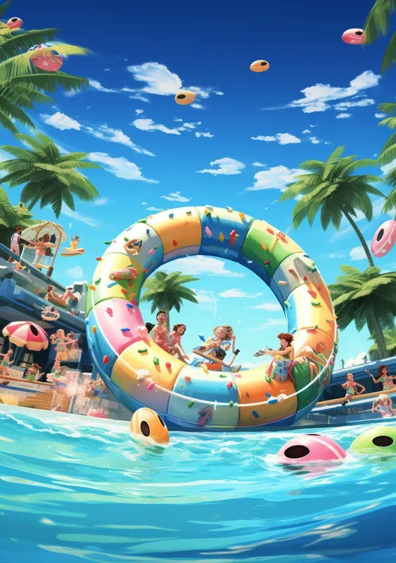 Cool Floats Pool Party Poster Flyers Midjourney Prompt | PromptBase