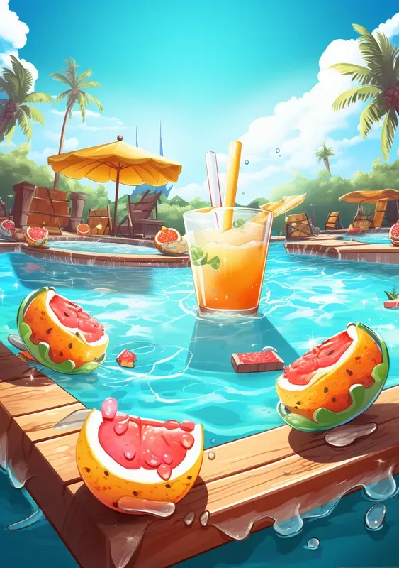 Cool Floats Pool Party Poster Flyers Midjourney Prompt | PromptBase