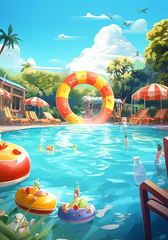Cool Floats Pool Party Poster Flyers Midjourney Prompt | PromptBase