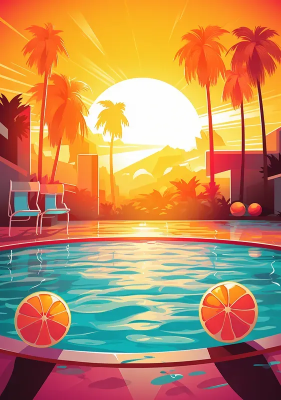Cool Floats Pool Party Poster Flyers Midjourney Prompt | PromptBase