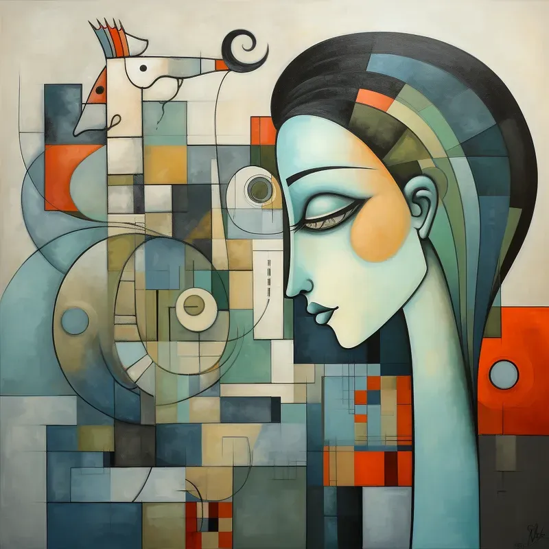 Mondrian Modigliani Fusion Art Midjourney Prompt | PromptBase