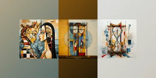 Monet Mondrian Fusion Art Paintings Midjourney Prompt | PromptBase