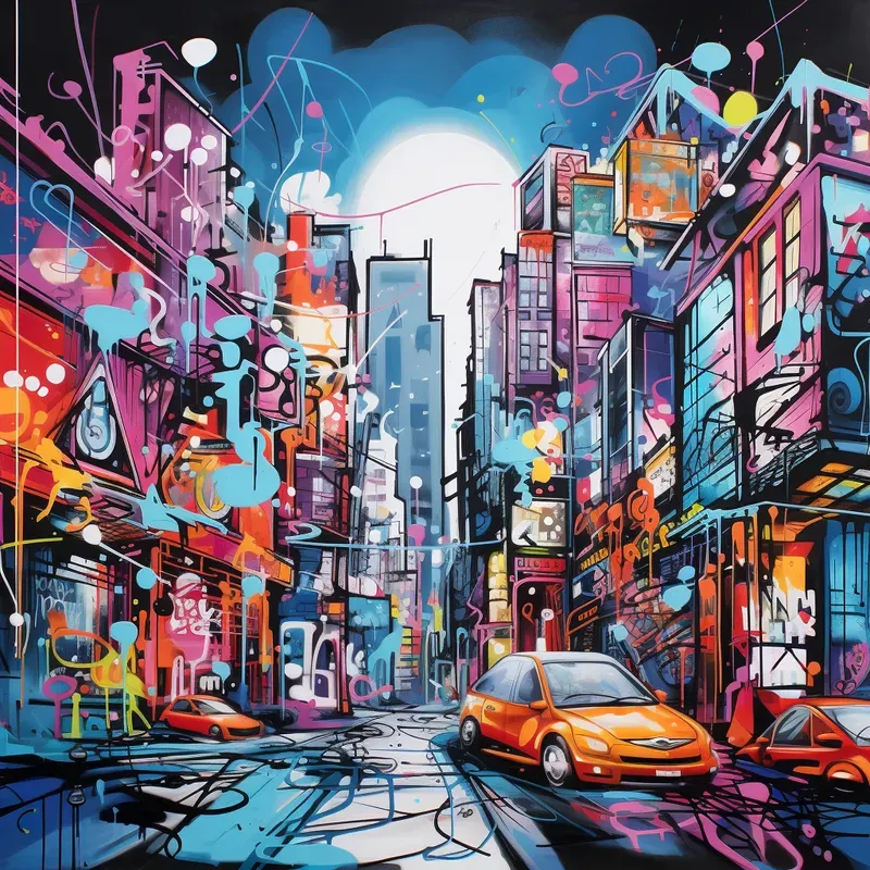 Urban Street Expressionism Illustrations Midjourney Prompt | PromptBase