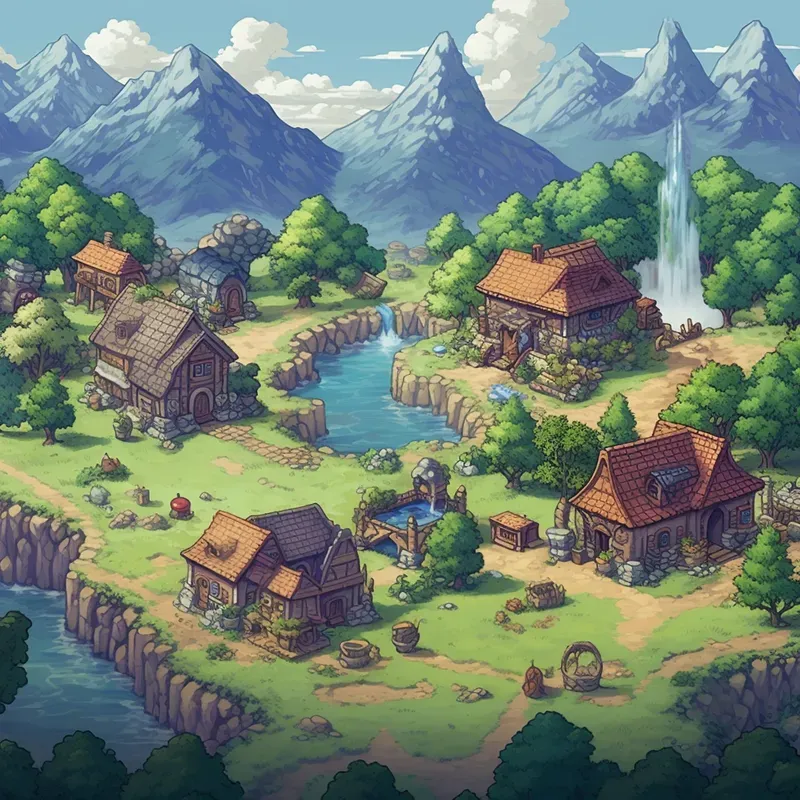 RPG Retro Gaming Inspired Backgrounds Midjourney Prompt | PromptBase