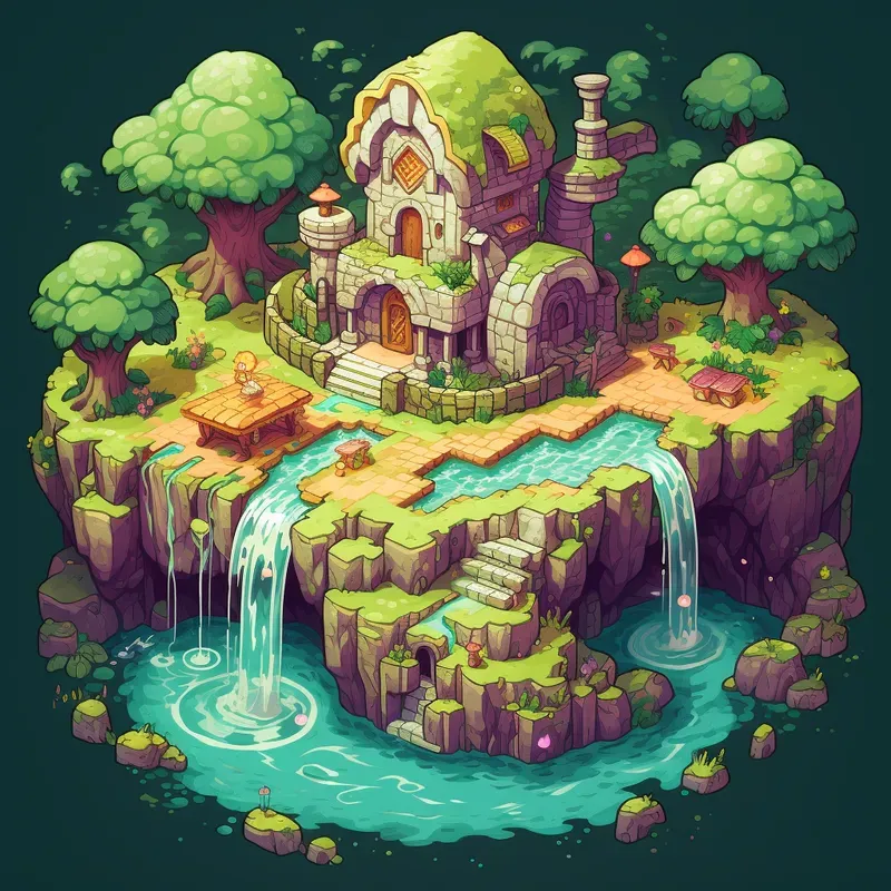 RPG Retro Gaming Inspired Backgrounds Midjourney Prompt | PromptBase