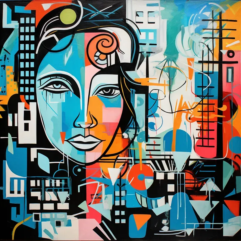 Street Art Picasso Graffiti Fusion Paintings Midjourney Prompt | PromptBase