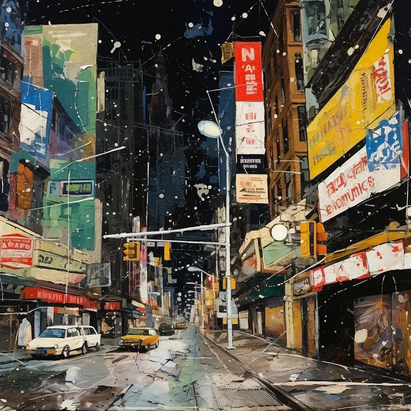 Bradford Vangogh Dense Collage Fusions Midjourney Prompt | PromptBase