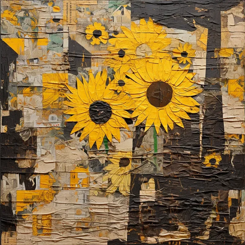 Bradford Vangogh Dense Collage Fusions Midjourney Prompt | PromptBase