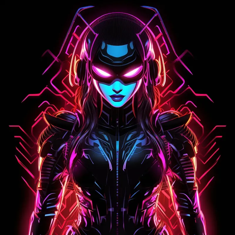 Line Art Neon Doodle Monsters Art Midjourney Prompt | PromptBase