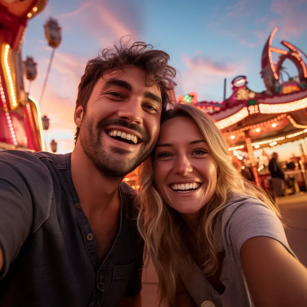 Funny Couples Selfies In Vacations Midjourney Prompt | PromptBase