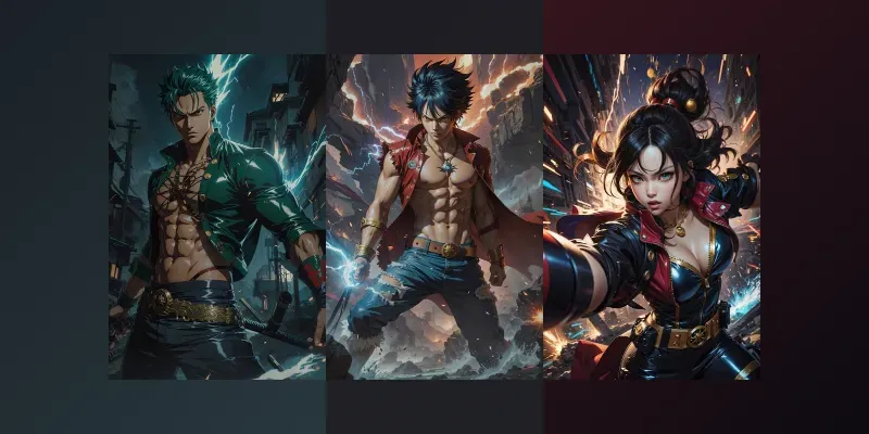 Strong Anime Characters Posters Design Leonardo Ai Prompt | PromptBase