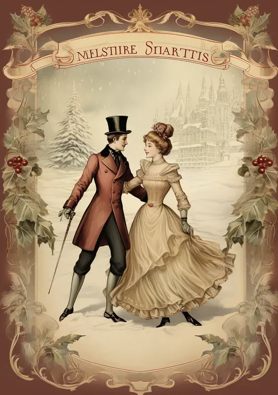 Victorian Christmas Poster Cards Midjourney Prompt | PromptBase
