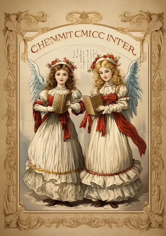 Victorian Christmas Poster Cards Midjourney Prompt | PromptBase