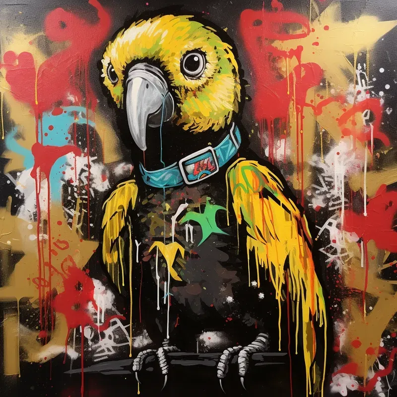 Spray Graffiti Haring Fusion Art Midjourney Prompt | PromptBase