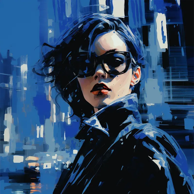 Brown And Mead Blue Neon Fusion Art Midjourney Prompt | PromptBase