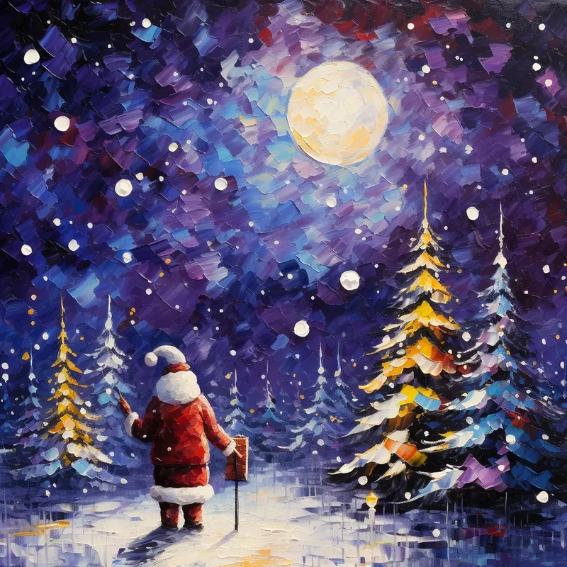 Impressionist Christmas Pop Poster Art Midjourney Prompt | PromptBase