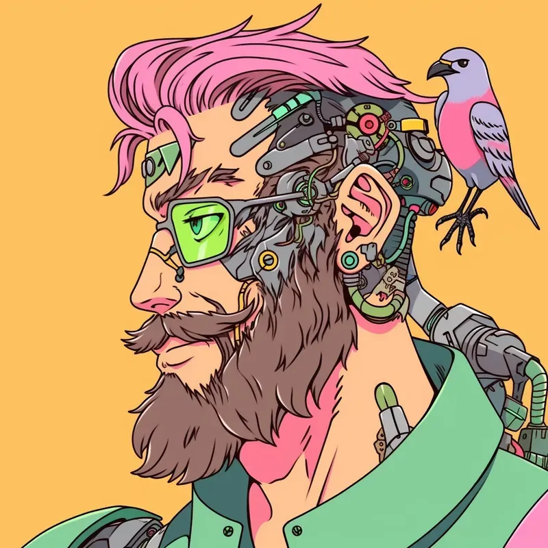 Robotic Doodle Hero Avatar Pfp NFT Art Midjourney Prompt | PromptBase