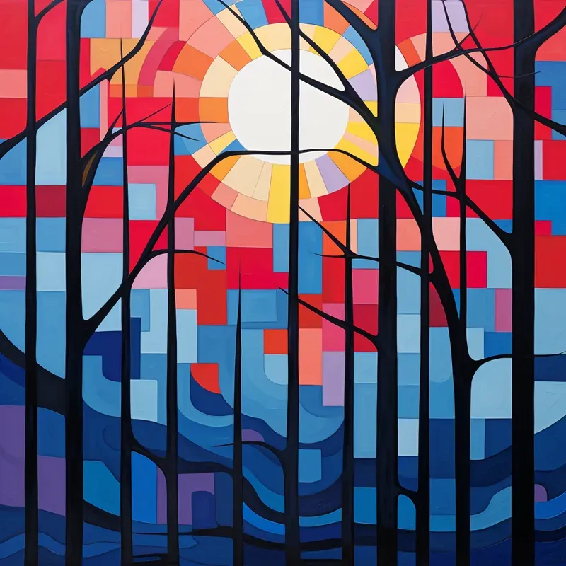 Miro And Mondrian Environment Fusion Art Midjourney Prompt | PromptBase