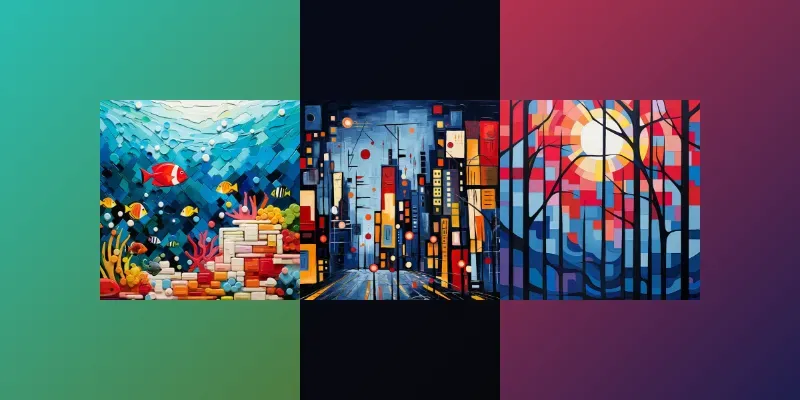 Miro And Mondrian Environment Fusion Art Midjourney Prompt | PromptBase