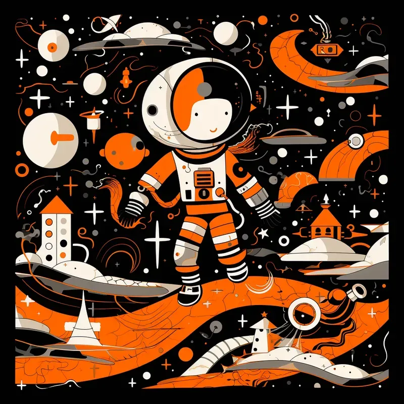 Escher And Miro Silly Fusion Art Midjourney Prompt | PromptBase