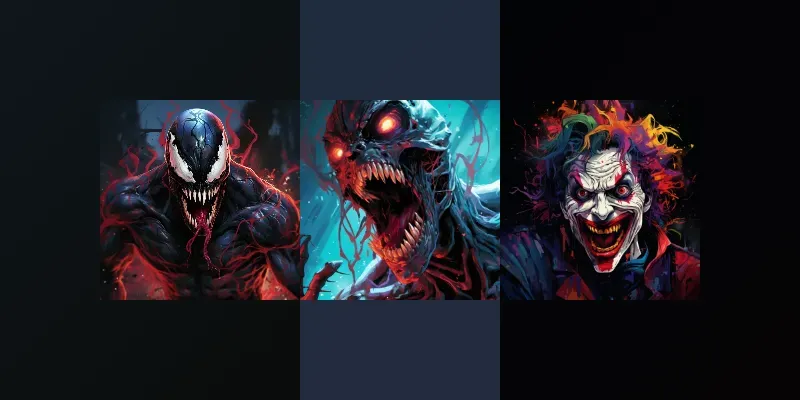 Creepy Insane Comic Characters Art Midjourney Prompt | PromptBase