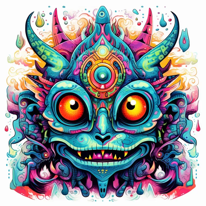 Cosmic Alien 2D Doodle Monsters Midjourney Prompt | PromptBase