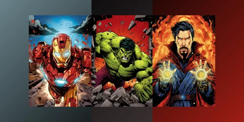 Marvel Style Comic Strip Illustrations Midjourney Prompt | PromptBase
