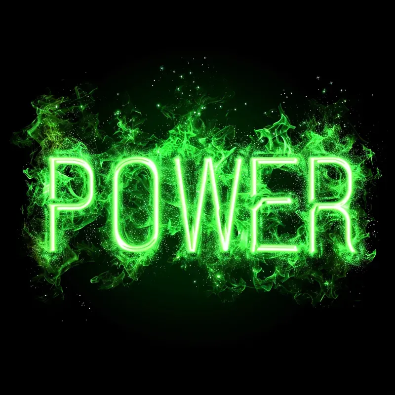 Green Fluo Flaming Custom Text V6 Art Midjourney Prompt | PromptBase