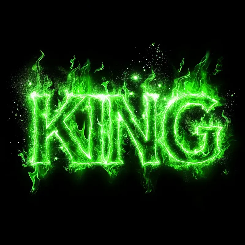 Green Fluo Flaming Custom Text V6 Art Midjourney Prompt | PromptBase