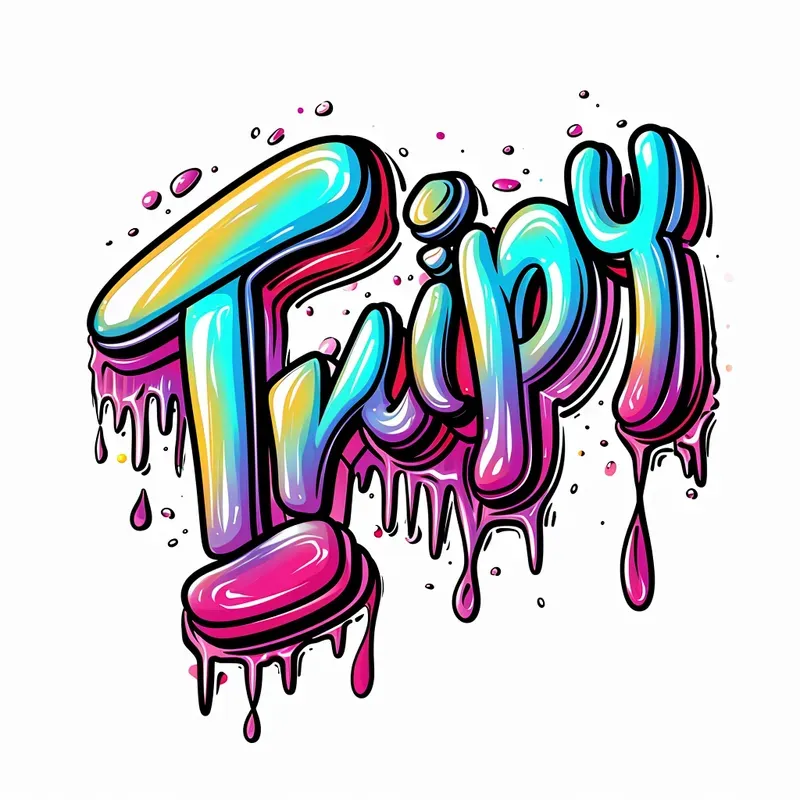 Trippy Fluorescent Graffiti Text Fonts Midjourney Prompt | PromptBase