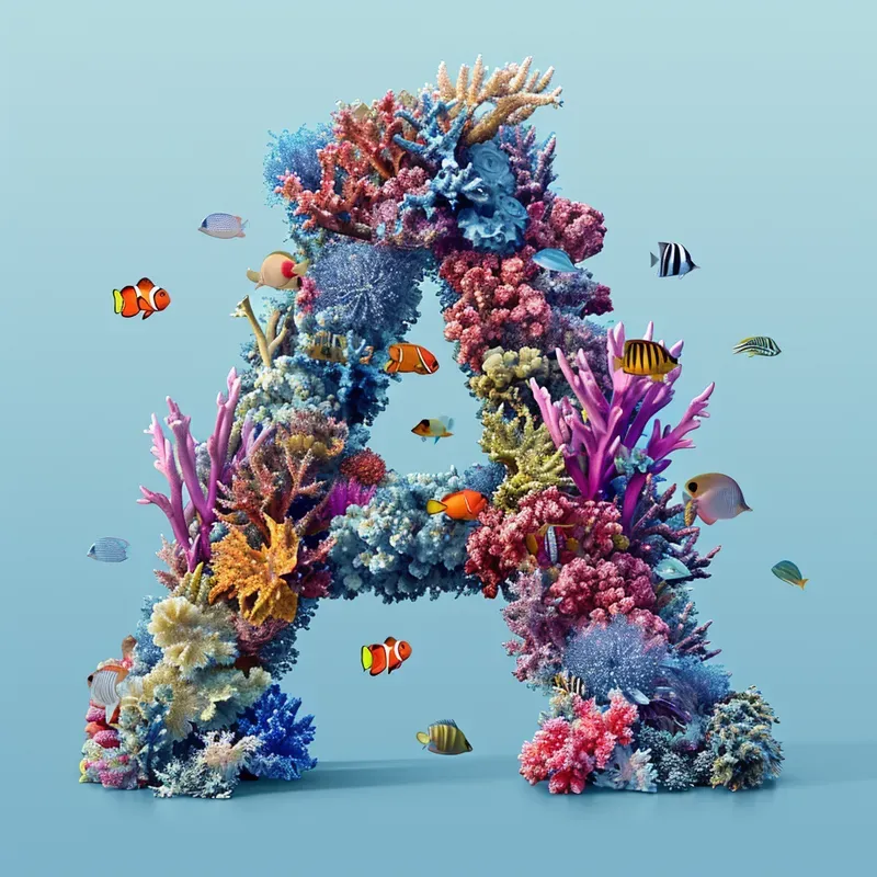 Coral Reef Made Text Fonts Midjourney Prompt | PromptBase