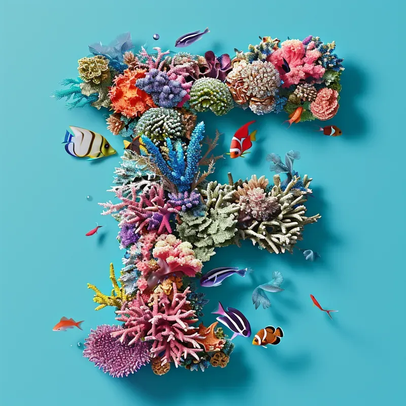 Coral Reef Made Text Fonts Midjourney Prompt | PromptBase