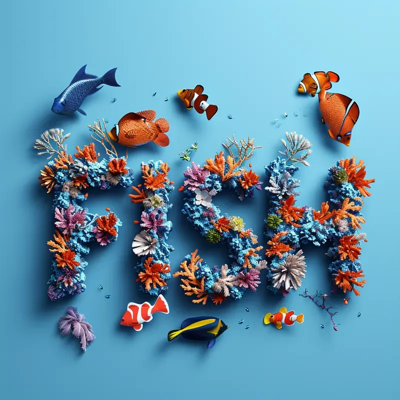 Coral Reef Made Text Fonts Midjourney Prompt | PromptBase