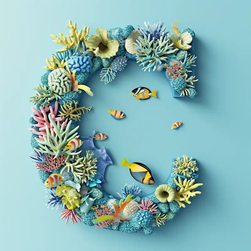 Coral Reef Made Text Fonts Midjourney Prompt | PromptBase