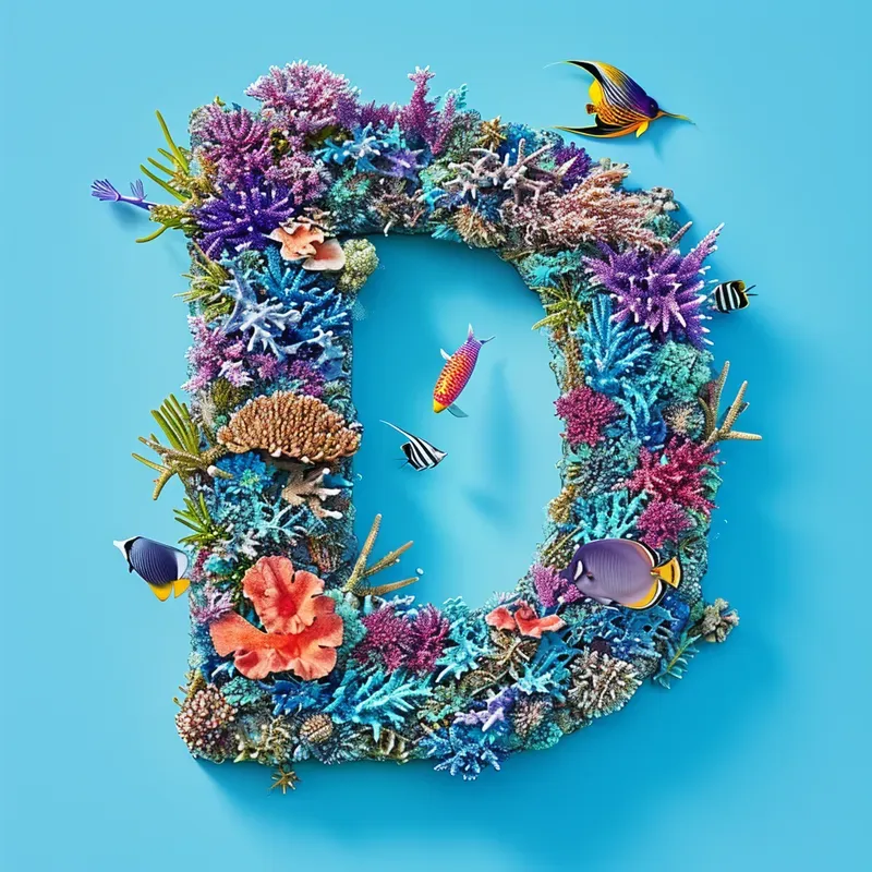 Coral Reef Made Text Fonts Midjourney Prompt | PromptBase