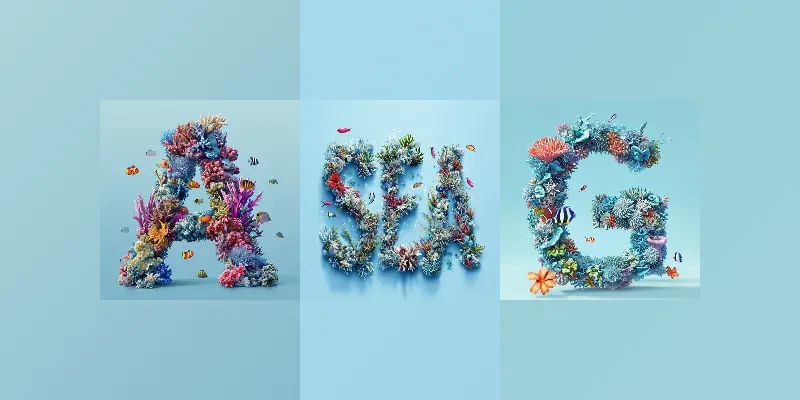 Coral Reef Made Text Fonts Midjourney Prompt | PromptBase