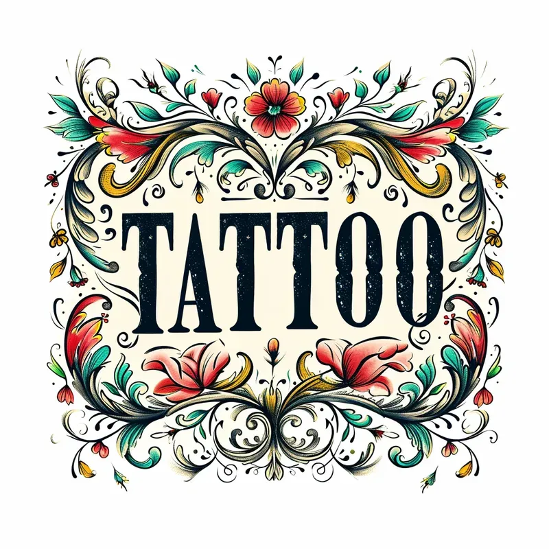 Old School Tattoo Font Texts Midjourney Prompt | PromptBase