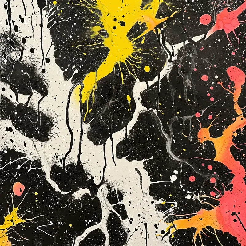 Wood And Pollock Eccentric Fusion Art Midjourney Prompt | PromptBase