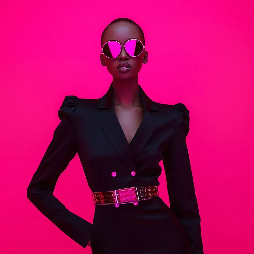 Elegant Fashion Models On Vibrant Pink Midjourney Prompt | PromptBase