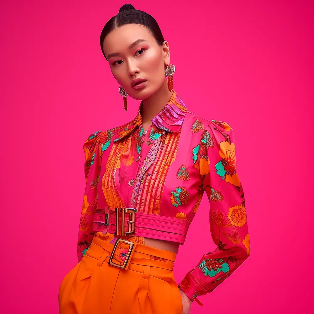 Elegant Fashion Models On Vibrant Pink Midjourney Prompt | PromptBase