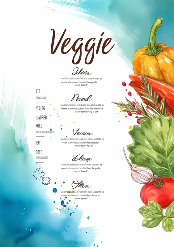 Watercolor Food Menus With Titles Midjourney Prompt | PromptBase