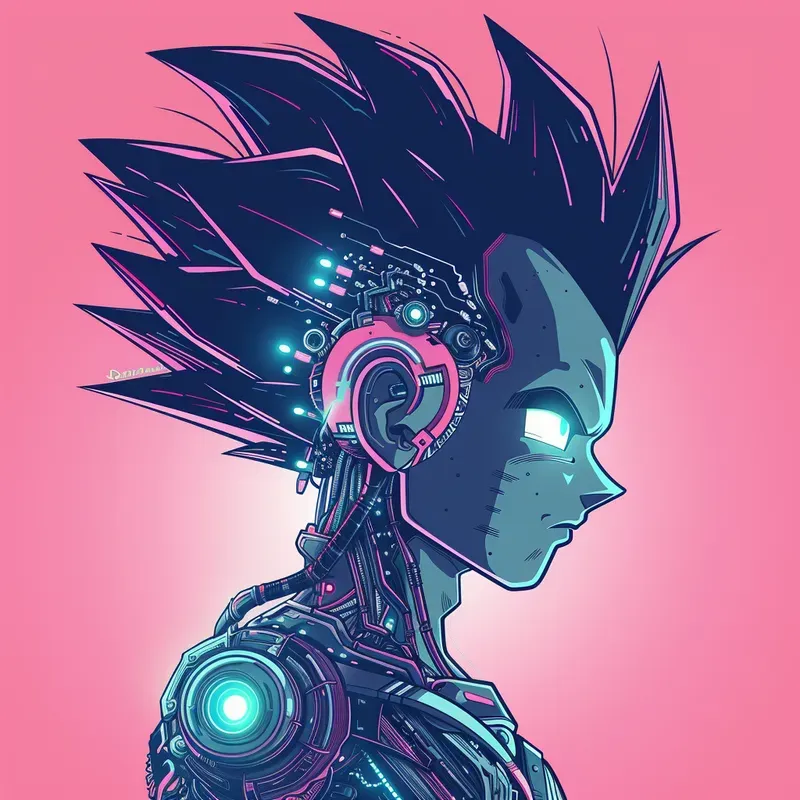 Cybernetic Robot Anime NFT Pfp Characters Midjourney Prompt | PromptBase